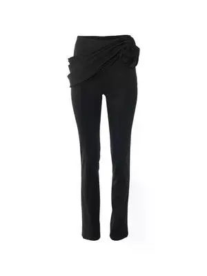 Carolina Herrera Rosette-sash Skinny Trousers - Black