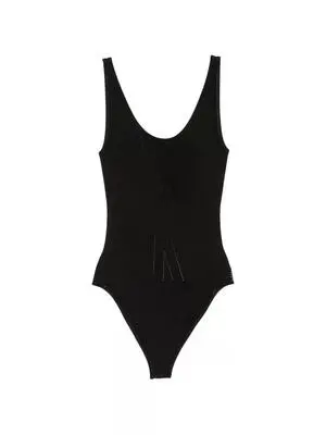 TOTEME Monogram Pointelle-knit Swimsuit - Black