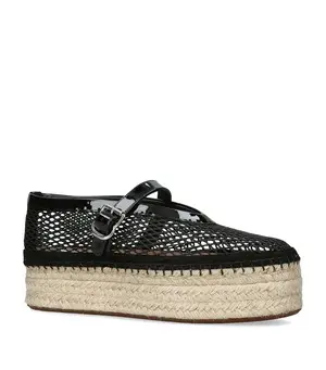 Alaïa Patent Leather Mesh Espadrilles