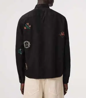 ALLSAINTS Embroidered Zip-up Shirt
