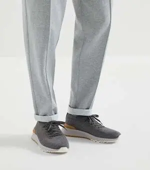 Brunello Cucinelli Chiné-knit T-sole Sneakers