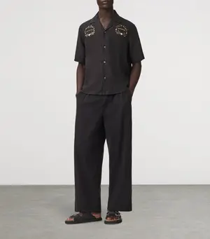 ALLSAINTS Linen Klavicle Bowling Shirt