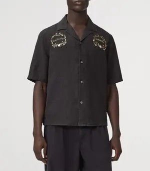 ALLSAINTS Linen Klavicle Bowling Shirt
