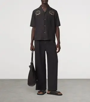 ALLSAINTS Linen Klavicle Bowling Shirt