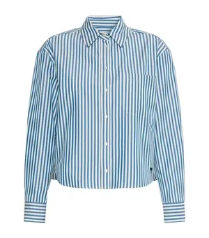 Max Mara Stripe Cropped Shirt - Blue