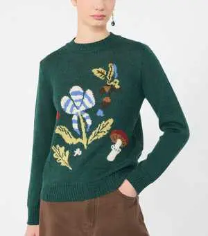 Max Mara Knitted Floral Sweater