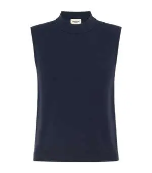 Max Mara Sleeveless High-neck Sweater - Navy