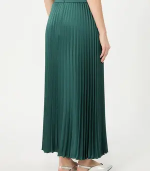 Max Mara Satin Pleated Maxi Skirt