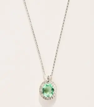 BLEUE BURNHAM Sterling And Sapphire Pleated Pendant Necklace - Silver