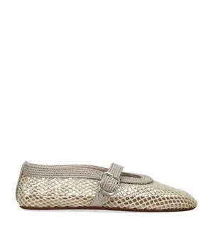 Alaïa Mesh Ballet Flats - Beige