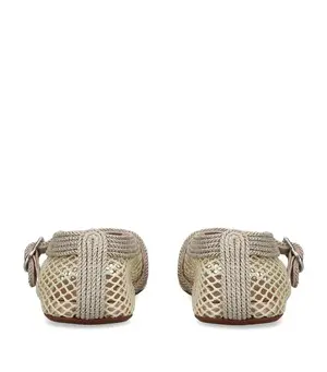 Alaïa Mesh Ballet Flats - Beige