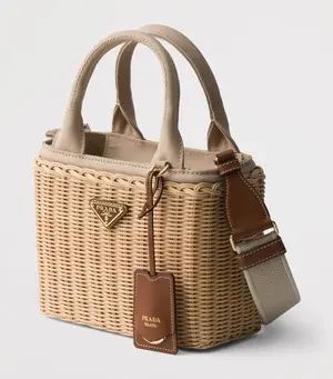 Prada Small Wicker Top-handle Bag