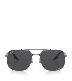 Ray-ban Polarized+ Lenses Square Sunglasses - Grey