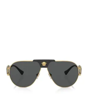 Versace Medusa Pilot Sunglasses - Gold