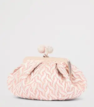 Max Mara Woven Jacquard Pasticcino Clutch Bag