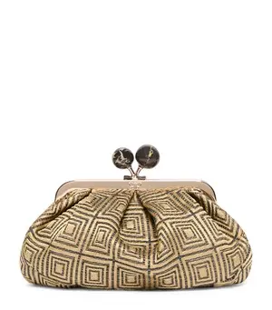 Max Mara Woven Jacquard Pasticcino Clutch Bag - Yellow