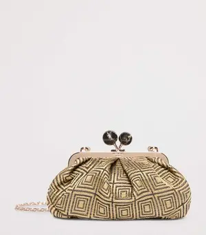 Max Mara Woven Jacquard Pasticcino Clutch Bag