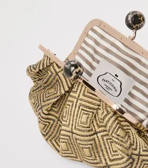 Max Mara Woven Jacquard Pasticcino Clutch Bag