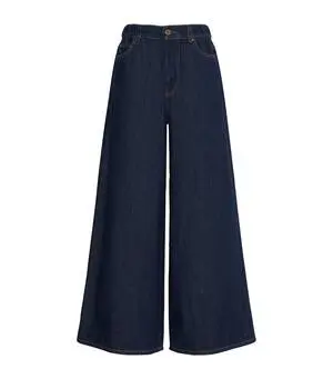 Max Mara High-rise Wide-leg Jeans - Navy