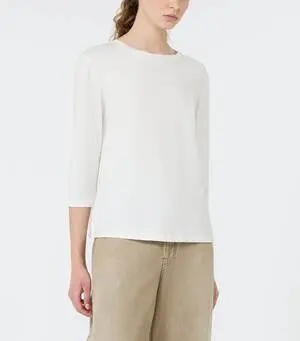 Max Mara Stretch-cotton Long-sleeve T-shirt - White