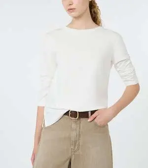 Max Mara Stretch-cotton Long-sleeve T-shirt - White