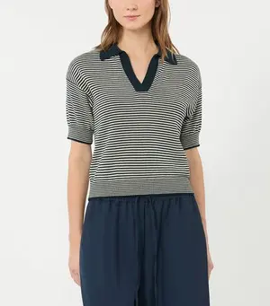 Max Mara Cotton Stripe Short-sleeve Sweater