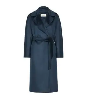 Max Mara Wool Double-breasted Coat - Navy