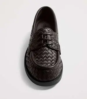 Bottega Veneta Intrecciato Leather Lace-up Loafers