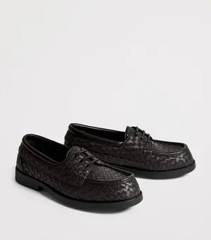 Bottega Veneta Intrecciato Leather Lace-up Loafers