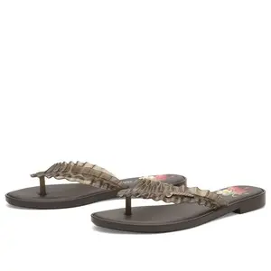 Melissa X Ganni Leopard Flip Flop - Brown