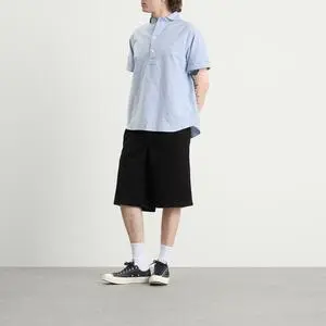 DANTON Round Collar Pull Over Shirt - Blue