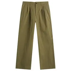 DANTON Double Pleat Easy Pants - Olive