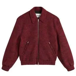 JIL SANDER Zip Up Bomber Jacket - Red