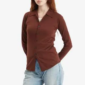 Auralee Cotton Knit Shirt Cardigan