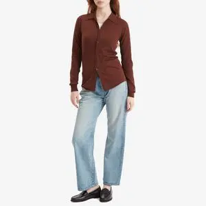 Auralee Cotton Knit Shirt Cardigan