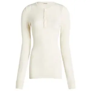 Auralee Organic Soft Rib Pullover - Ivory