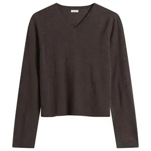ST. AGNI Fine Merino V Neck Sweater - Mulch