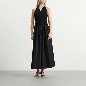 ST. AGNI Knit Halter Backless Dress