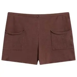 PEACHY DEN Marie Knit Shorts - Chocolate