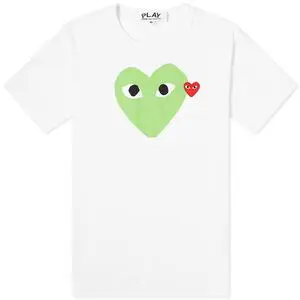 Play Comme Des Garcon Red Heart Colour Heart T-shirt