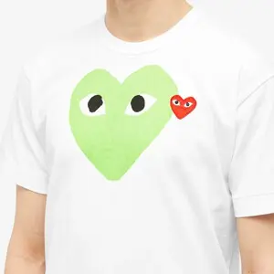 Play Comme Des Garcon Red Heart Colour Heart T-shirt