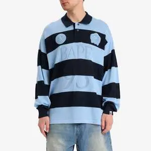 A BATHING APE Jacquard Multi Logo Stripe Relaxed Fit Ls Tee