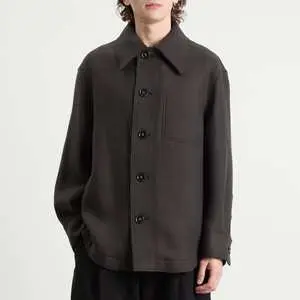 AMI Paris Boiled Wool Gabardine Button-down Jacket