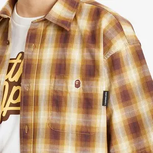 A BATHING APE Ombre Check Relaxed Fit Ss Shirt