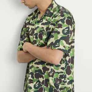 A BATHING APE Abc Camo Open Collar Ss Shirts