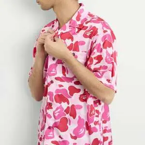 A BATHING APE Abc Camo Open Collar Ss Shirts