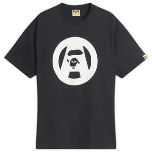 A BATHING APE Stencil Circle Ape Face Tee - Black