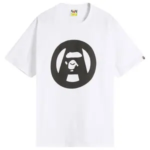 A BATHING APE Stencil Circle Ape Face Tee - White