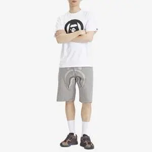 A BATHING APE Stencil Circle Ape Face Tee - White