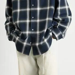 Acne Studios Setar Long Sleeve Flannel Shadow Check Shirt